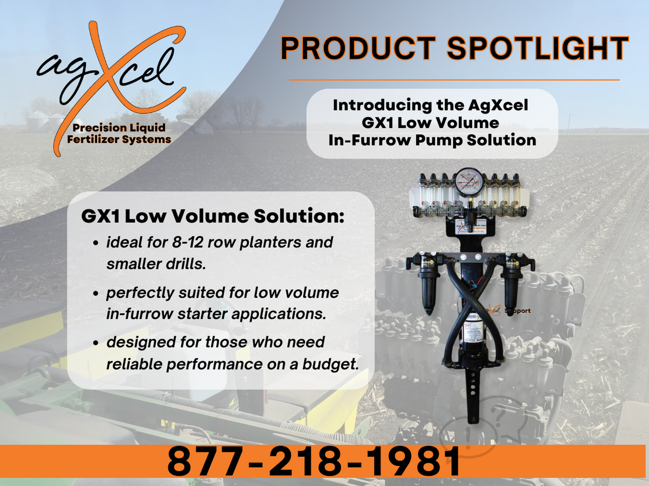 Introducing The GX1 Low Volume In-Furrow Pump Solution | AgXcel, LLC